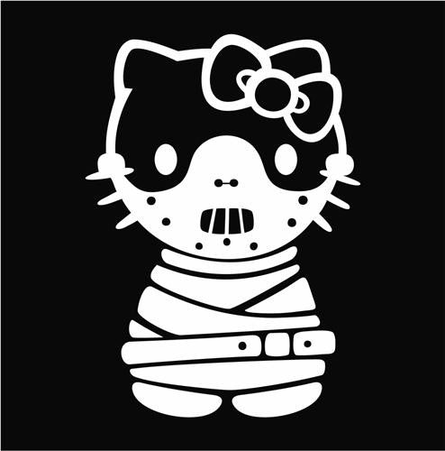 Hello Kitty Hannibal Lecter Die Cut Vinyl Sticker Decal Blasted Rat 5212