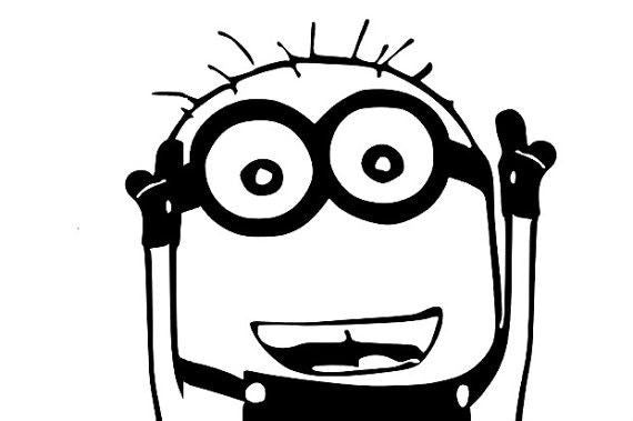 Despicable Me Two Hands Up Minion - Die Cut Vinyl Sticker Decal ...