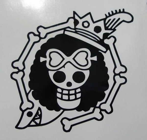 One Piece Anime Brook Jolly Roger Pirate Flag | Die Cut Vinyl Sticker ...